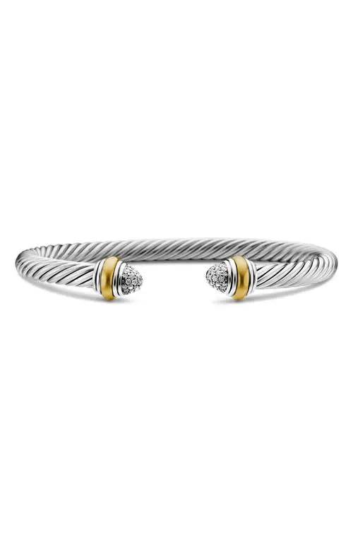 David Yurman Classic Cable Bracelet With Diamonds - Silver Pave