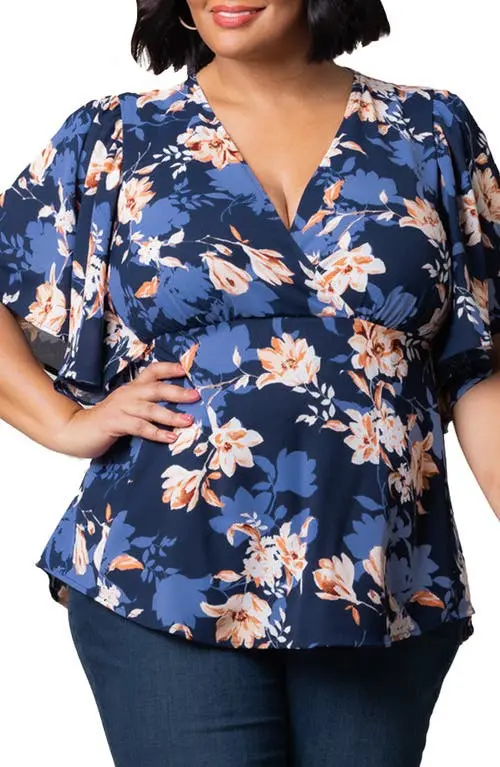 KIYONNA Seaside Serenade Top - Blue Blossom Bliss