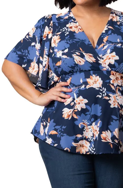KIYONNA Seaside Serenade Top - Blue Blossom Bliss