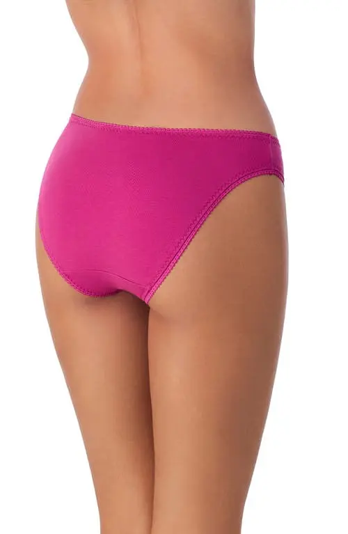 ON GOSSAMER Cabana Stretch Cotton Bikini - Red Violet
