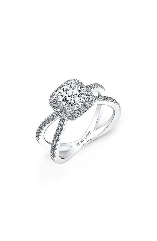 Bony Levy Pavé Diamond Engagement Ring Setting - White Gold