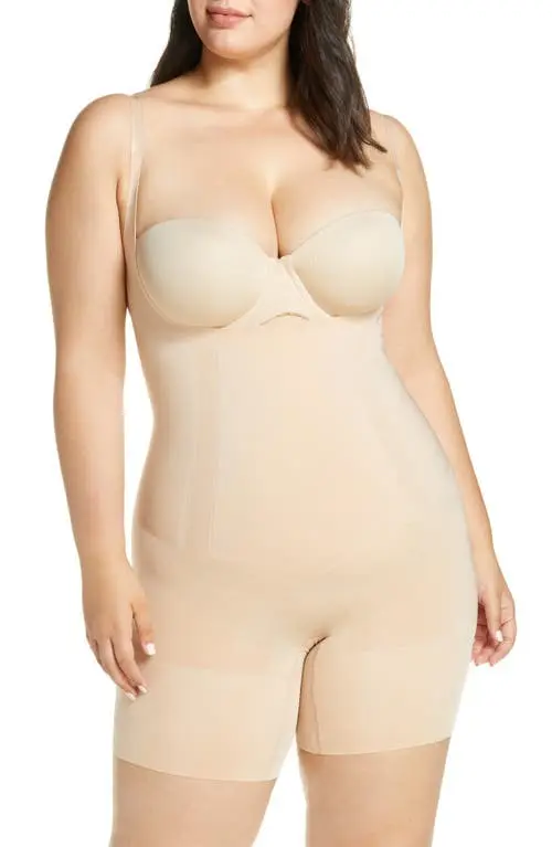 Spanx Spanxsculpt™ Oncore Open Bust Mid Thigh Bodysuit - Soft Nude