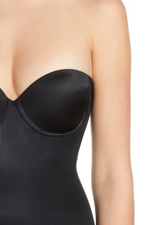 Spanx Spanxshape™ Suit Your Fancy Strapless Cupped Mid Thigh Bodysuit - Very Black