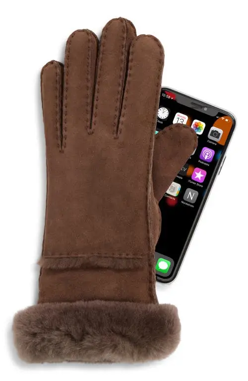 UGG Seamed Touchscreen Compatible Shearling Gloves - Allspice