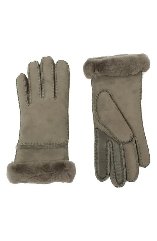 UGG Seamed Touchscreen Compatible Shearling Gloves - Metal