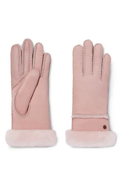 UGG Seamed Touchscreen Compatible Shearling Gloves - Ashen Rose