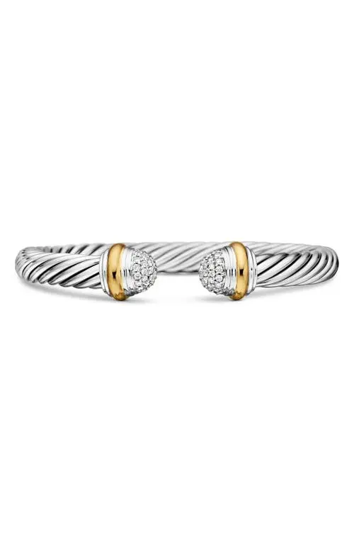 David Yurman Cable Classics Bracelet With Diamonds And Gold - Silver With 18k Gold/diamond