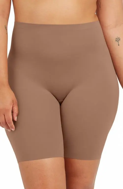 Spanx Fit-to-you Mid-thigh Shorts - Cafe Au Lait