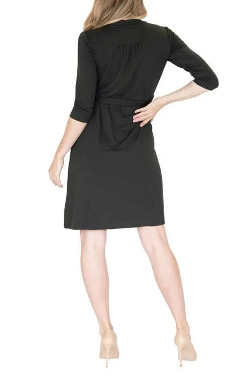 ANGEL MATERNITY Empire Waist Wrap Dress - Black