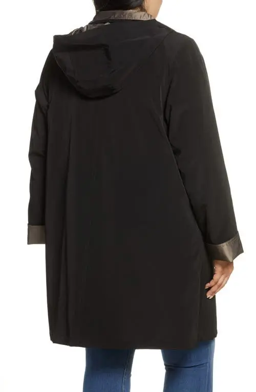 Gallery Hooded Raincoat With Removable Liner - Black