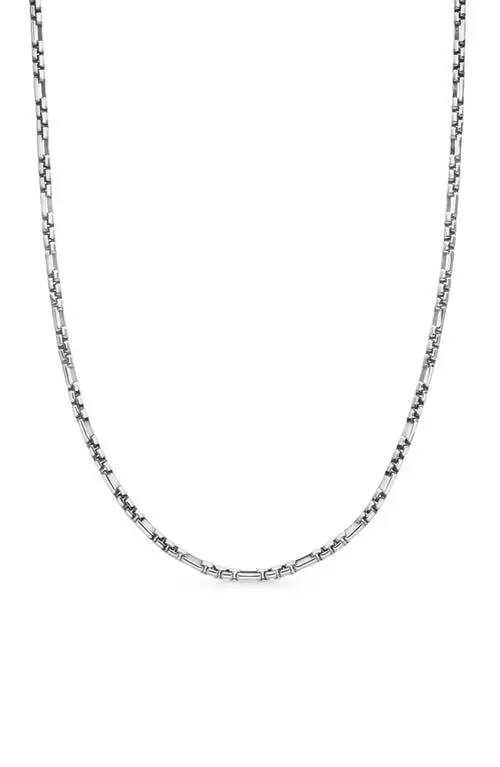 David Yurman Open Station Box Chain Necklace - Silver