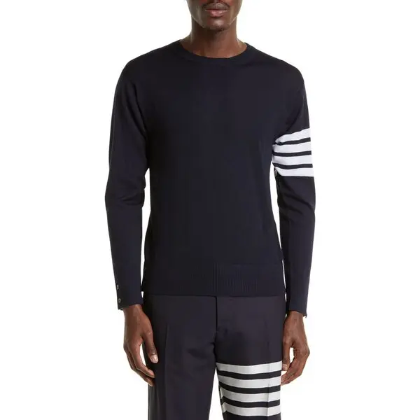 Thom Browne 4-bar Merino Wool Sweater - 415 - Navy