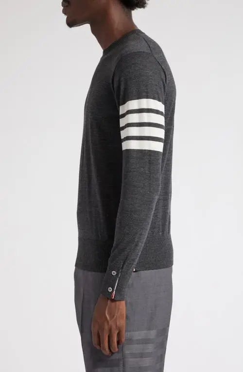 Thom Browne 4-bar Merino Wool Sweater - Dark Grey