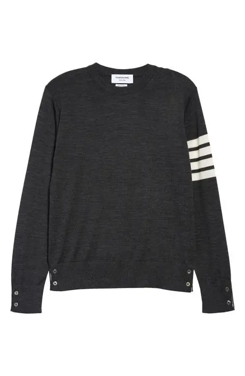 Thom Browne 4-bar Merino Wool Sweater - Dark Grey