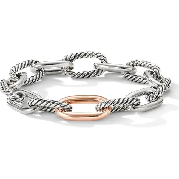 David Yurman Madison® Chain Bracelet - Silver/rose Gold