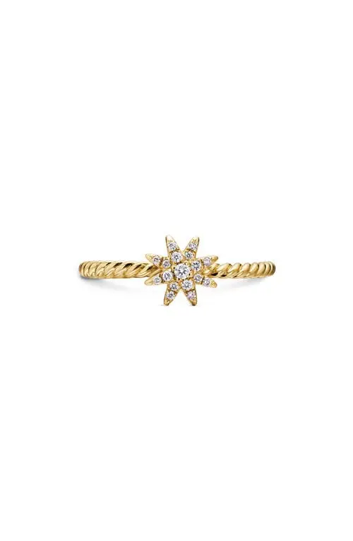 David Yurman Petite Starburst Diamond Ring - Diamond/ Yellow Gold