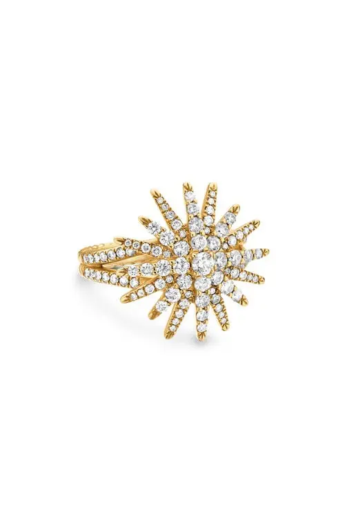 David Yurman 18k Yellow Gold Starburst Ring With Diamonds - Diamond/ Yellow Gold