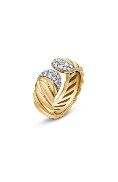 David Yurman Sculpted Cable Diamond Ring - Diamond/ Yellow Gold