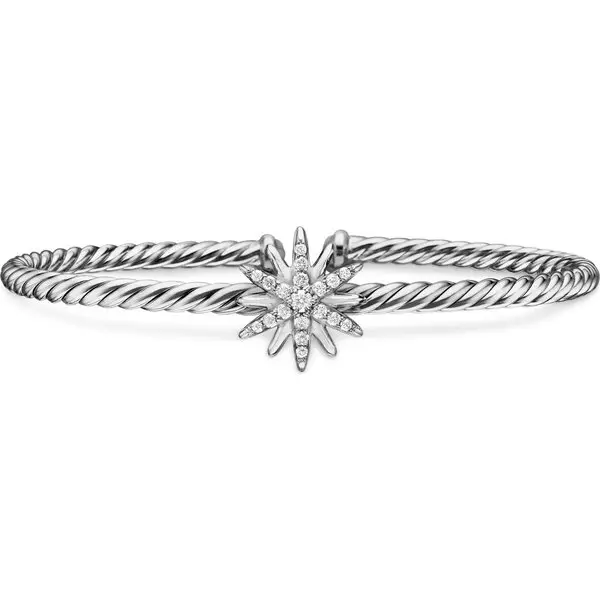 David Yurman Sterling Silver Starburst Diamond Bracelet - Diamond/ Silver