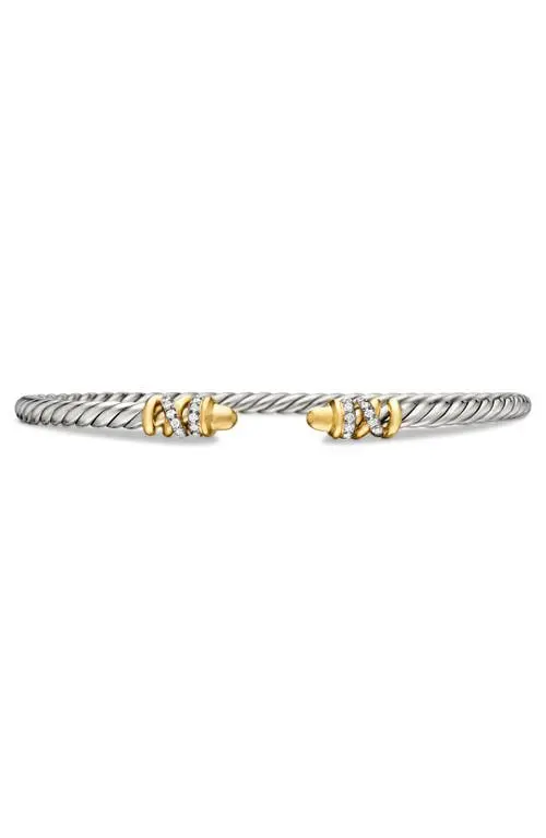 David Yurman Petite Helena Open Bracelet - Silver Pave