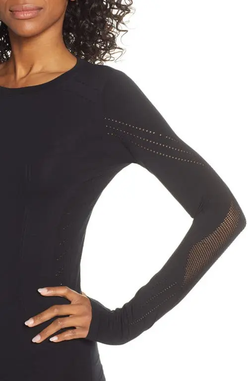 Blanc Noir Magnetic Mesh Inset Top