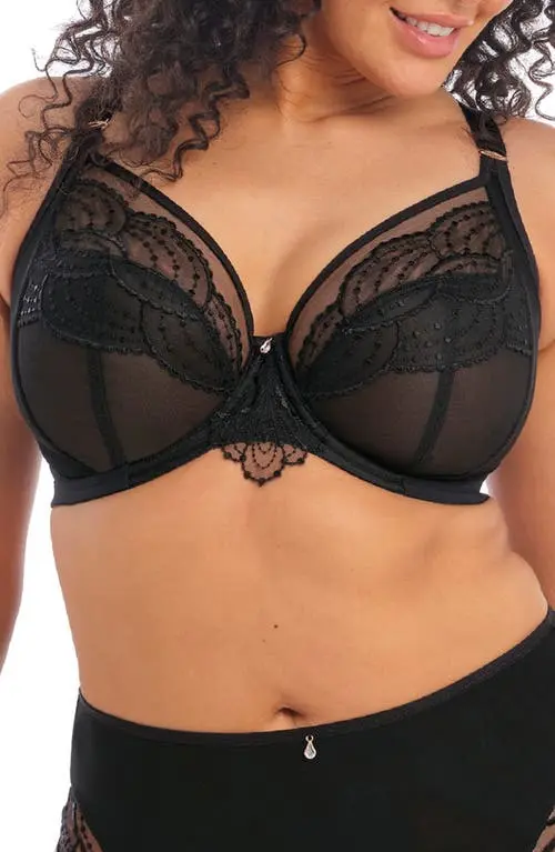 Elomi Priya Full Figure Underwire Plunge Bra - Black
