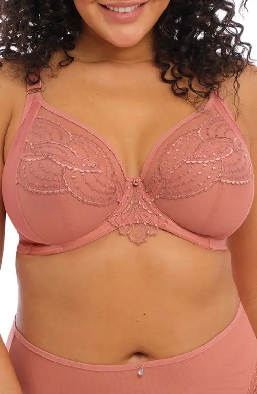 Elomi Priya Full Figure Underwire Plunge Bra - Rose Gold