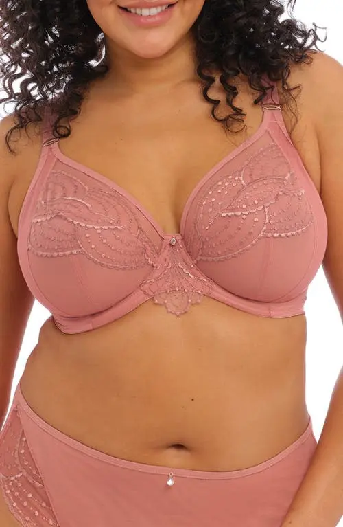 Elomi Priya Full Figure Underwire Plunge Bra - Rose Gold