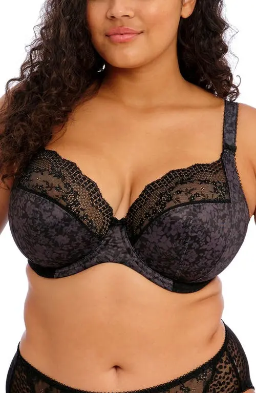 Elomi Lucie Full Figure Underwire Plunge Bra - Black