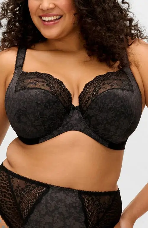 Elomi Lucie Full Figure Underwire Plunge Bra - Black