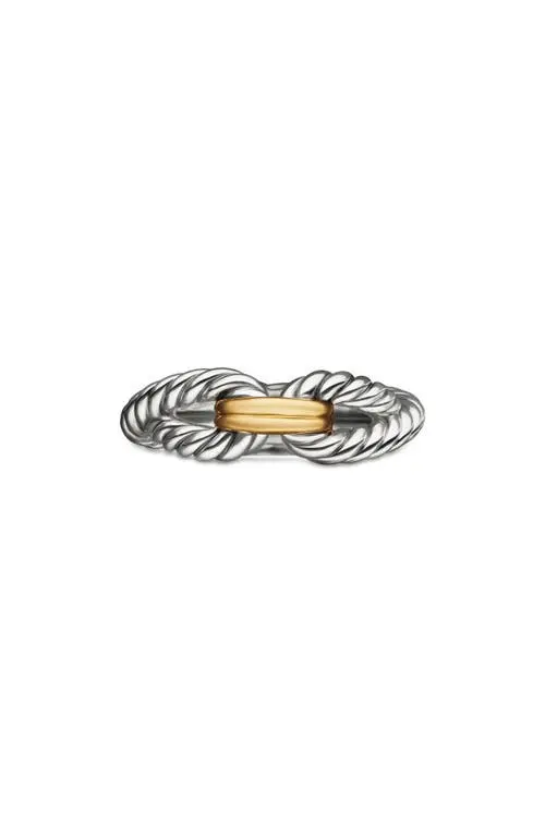 David Yurman Cable Loop Ring With 18k Gold - Yellow Gold/ Sterling Silver