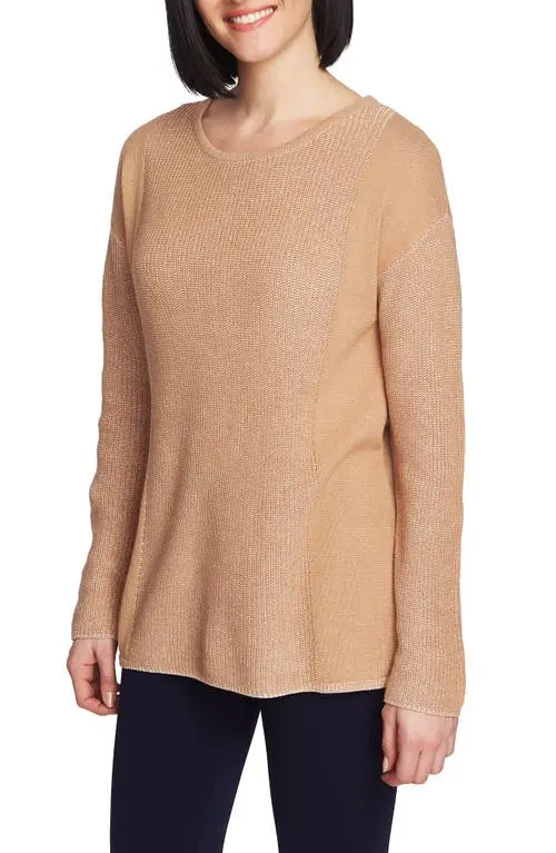 Chaus Mixed Gauge Pullover Sweater - Light French Truf