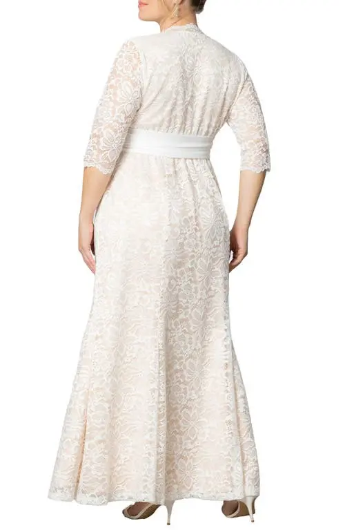 KIYONNA Amour Lace Gown - Ivory Lace/ Nude Lining