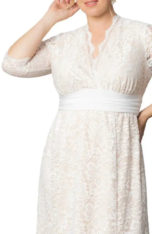KIYONNA Amour Lace Gown - Ivory Lace/ Nude Lining