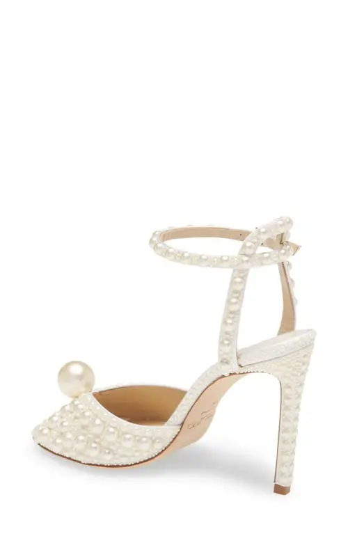 JIMMY CHOO Sacora Embellished Sandal - White/white