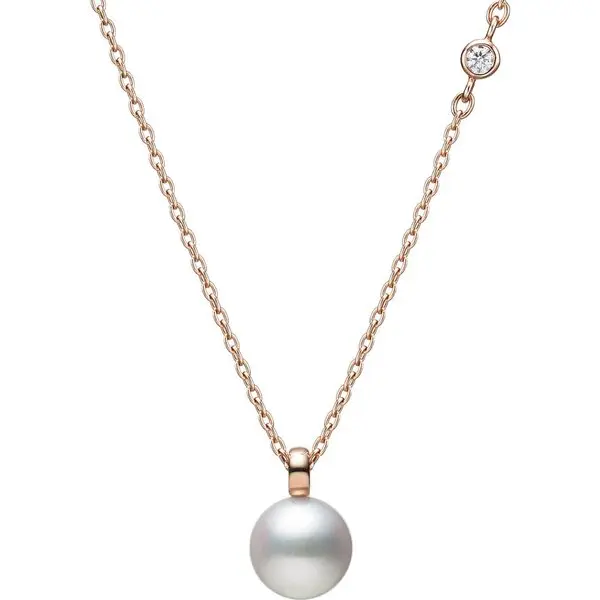 Mikimoto Cultured Pearl And Diamond Pendant Necklace - 18ky
