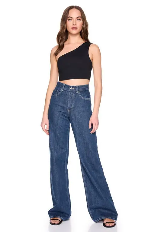 Susana Monaco One-shoulder Cropped Top - Black