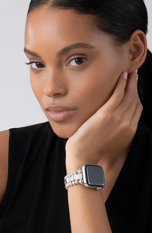 Lagos Smart Caviar Diamond Apple Watch® Band - Silver/diamond