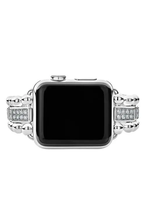 Lagos Smart Caviar Diamond Apple Watch® Band - Silver/diamond