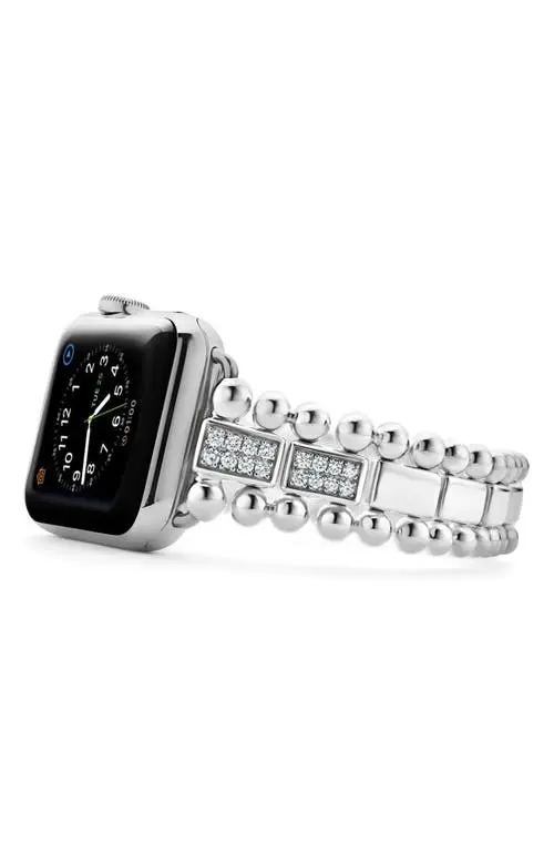 Lagos Smart Caviar Diamond Apple Watch® Band - Silver/diamond