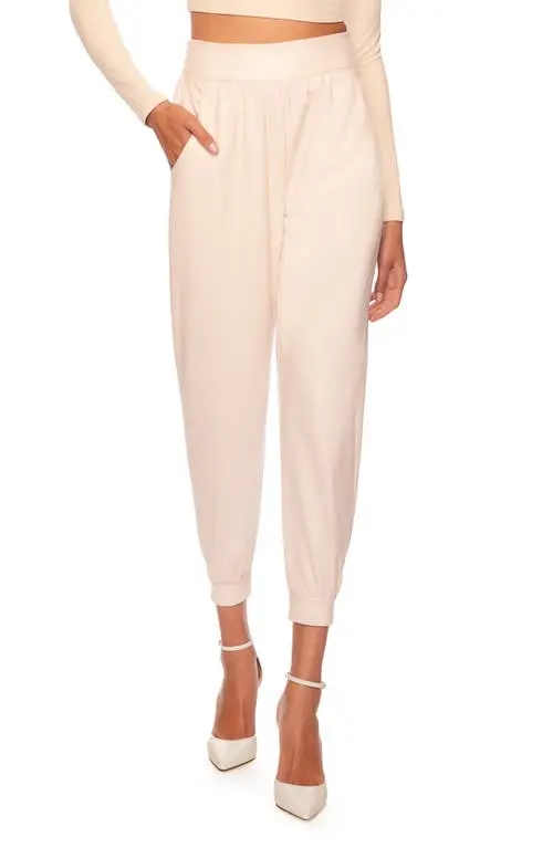 Susana Monaco Faux Leather Jogger - Blanched Almond
