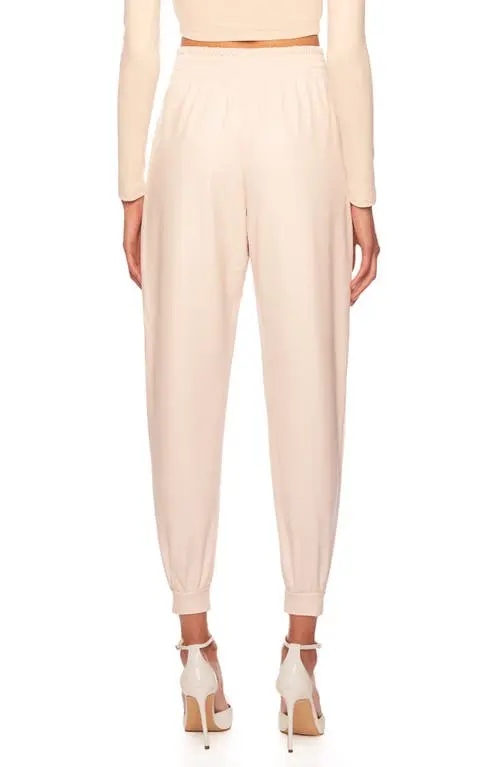 Susana Monaco Faux Leather Jogger - Blanched Almond