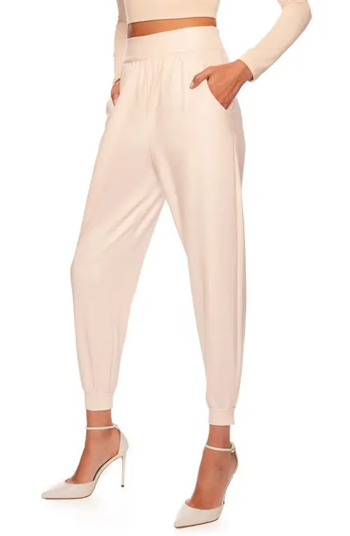 Susana Monaco Faux Leather Jogger - Blanched Almond