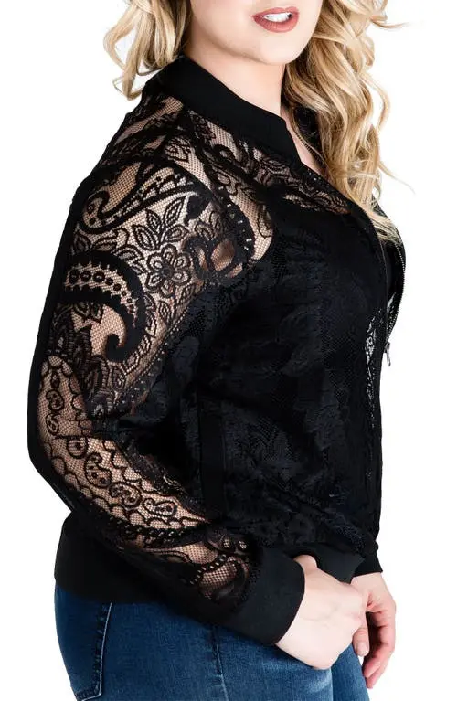 STANDARDS & PRACTICES Aria Lace Bomber Jacket