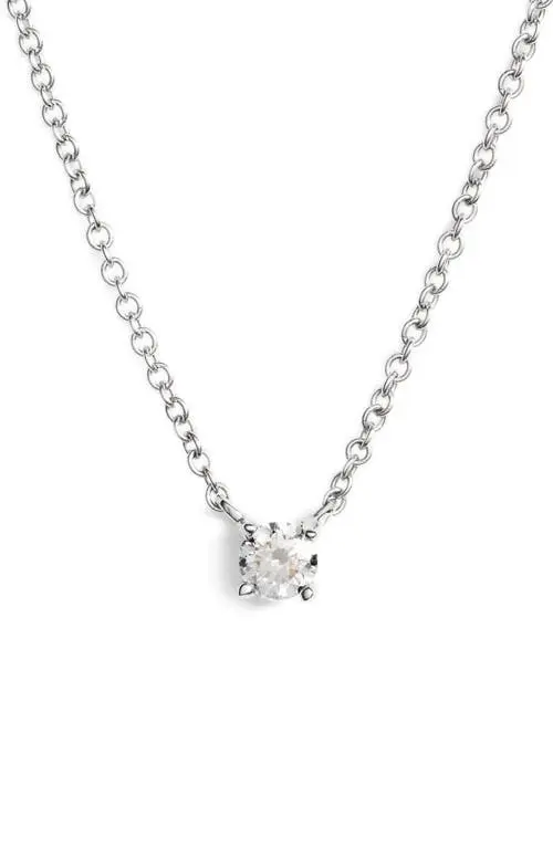 Bony Levy Petite Liora Diamond Solitaire Pendant Necklace - White