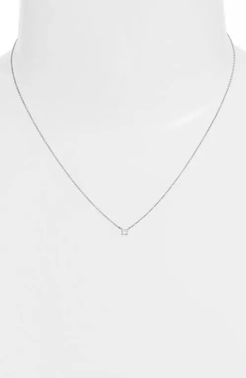 Bony Levy Petite Liora Diamond Solitaire Pendant Necklace - White