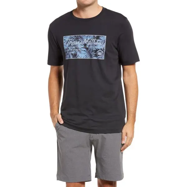 Travis Mathew New Leaf Cotton Graphic Tee - Black