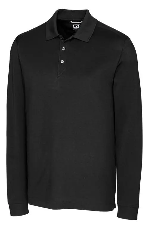 Cutter & Buck Advantage Tri-blend Long Sleeve Polo - Black