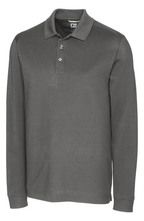 Cutter & Buck Advantage Tri-blend Long Sleeve Polo - Elemental Grey