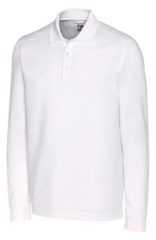 Cutter & Buck Advantage Tri-blend Long Sleeve Polo - White